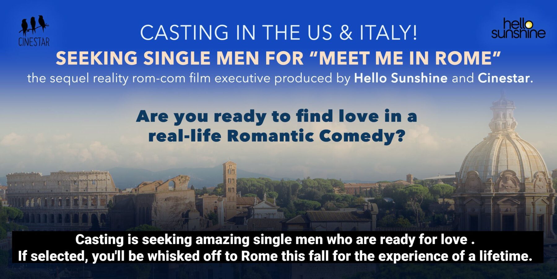 Join Our FB Group – Meet Me in Rome Reality TV Show Casting!